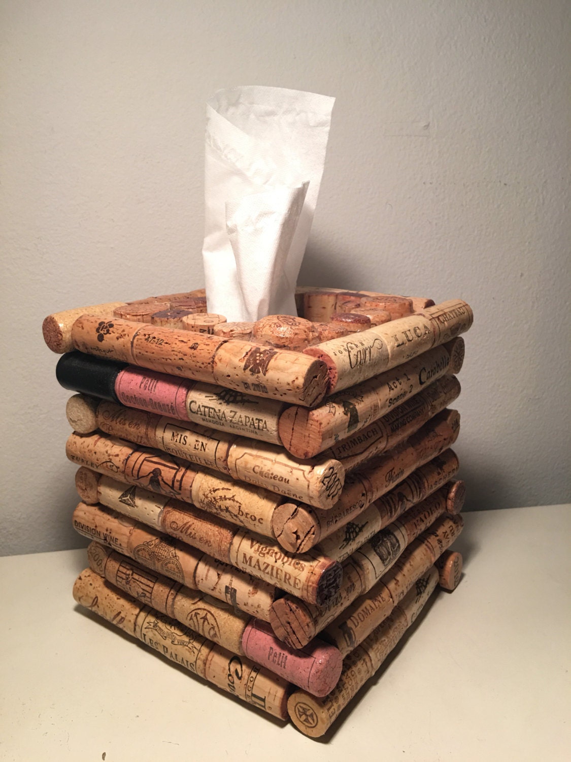 Recycled Wine Cork Tissue Box Cover - Etsy
