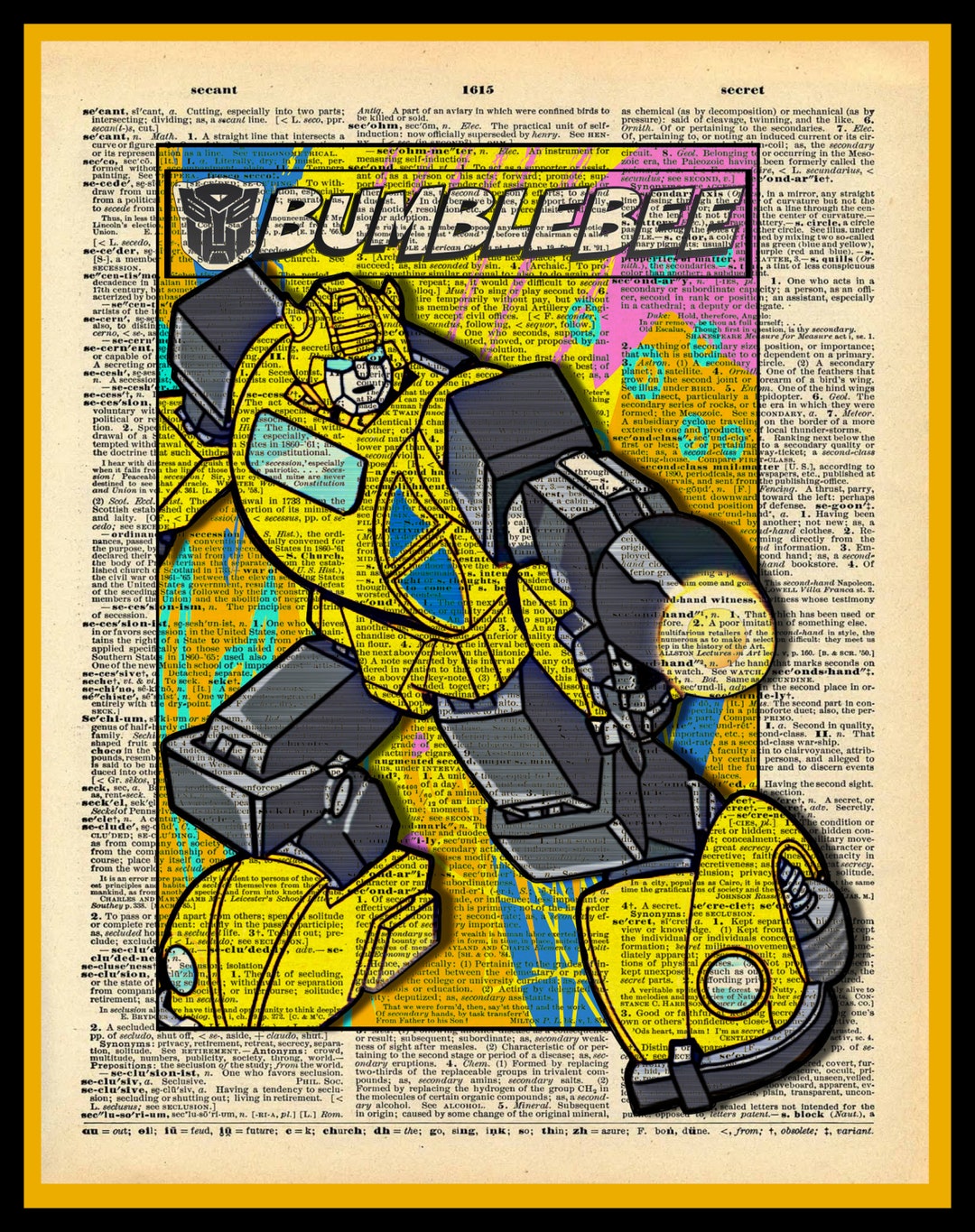 Buy 2 Get 1 Free Mix & Match Bumblebee Transformer Dictionary Fan Art ...