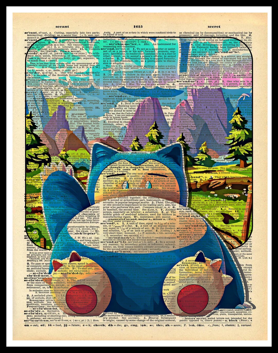 Buy 2 Get 1 Free Snorlax Pokemon Dictionary Fan Art - Etsy