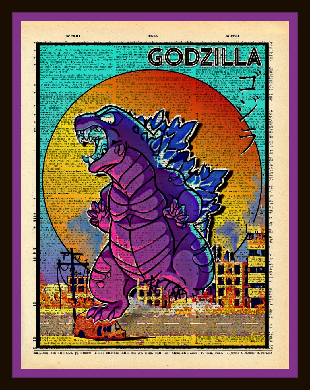Buy 2 Get 1 Free Mix & Match Godzilla Dictionary Fan Art - Etsy