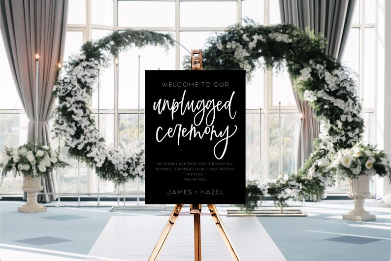 Wedding Welcome Unplugged Ceremony Sign Instant Download Editable With ...