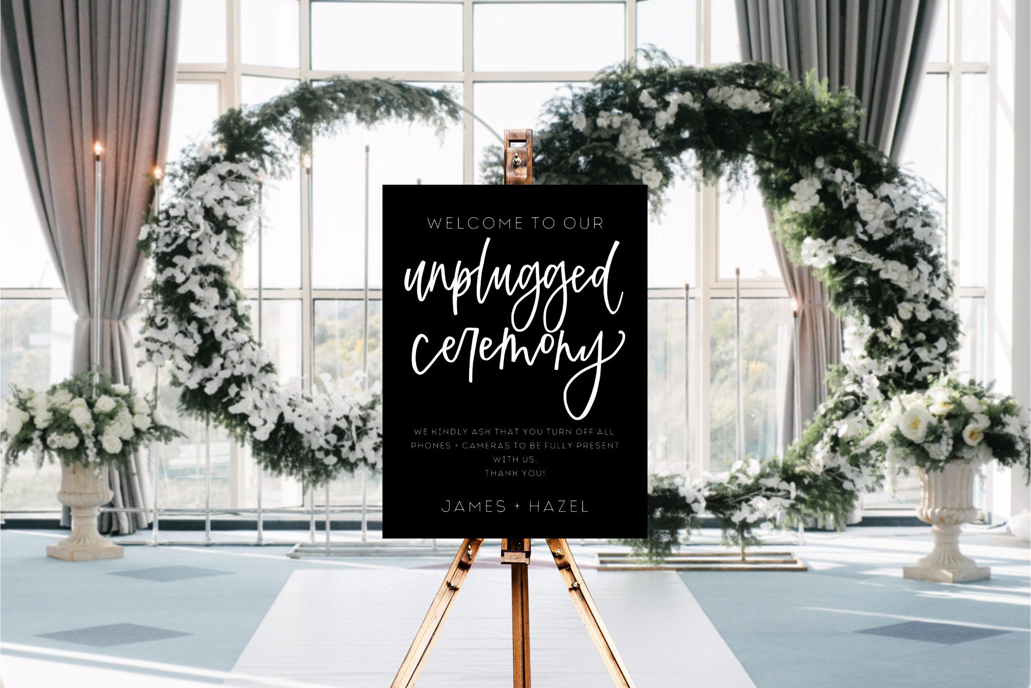 Wedding Welcome Unplugged Ceremony Sign Instant Download Editable With ...