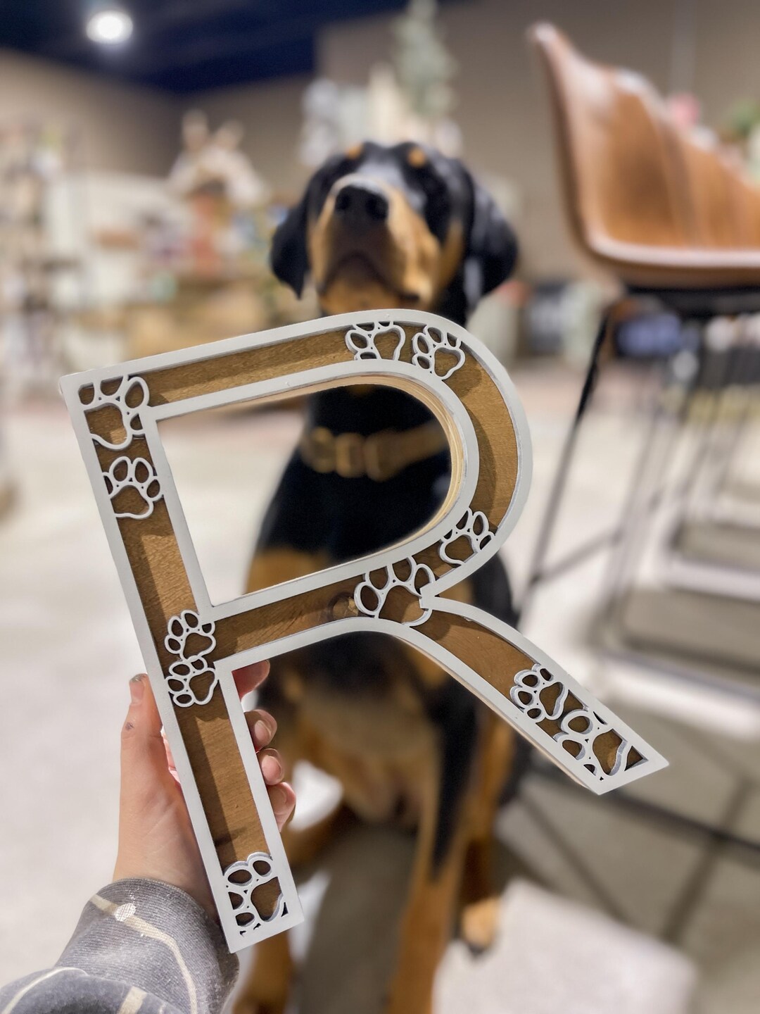 Paw Print Letter, Personalized Sign, Gift for Dog Lover, Paw Print ...