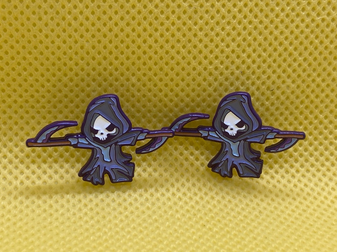 Mini Filler Halloween Enamel Pin|spooky Season Label Pin| Grim Reaper ...