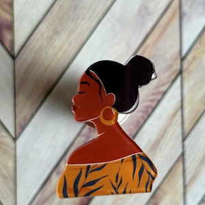 Acrylic Pin|african American Woman| Natural Hair Acrylic Pin|portrait ...