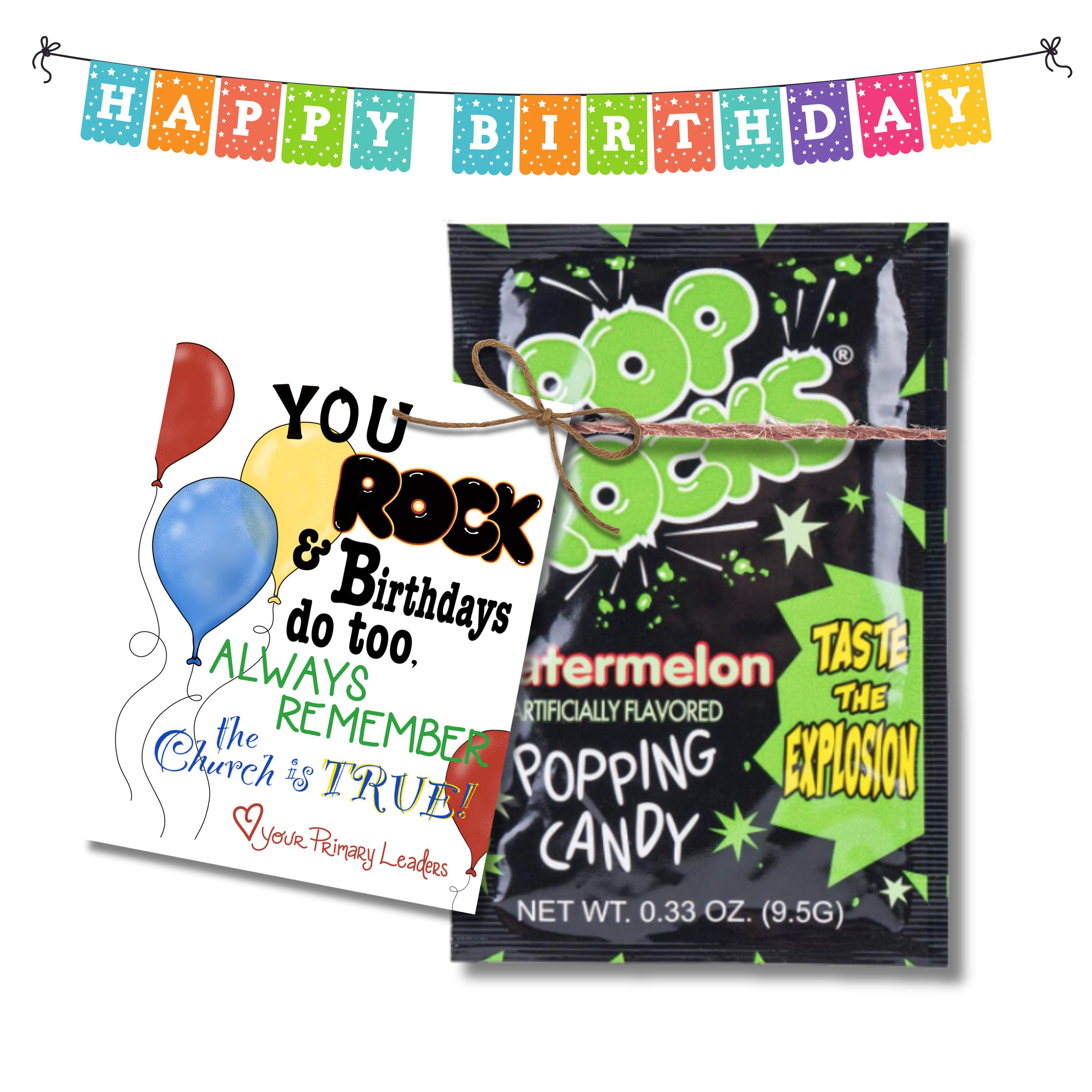 LDS Primary Birthday Tag Printable | Birthday’s Rock and so Do You ...