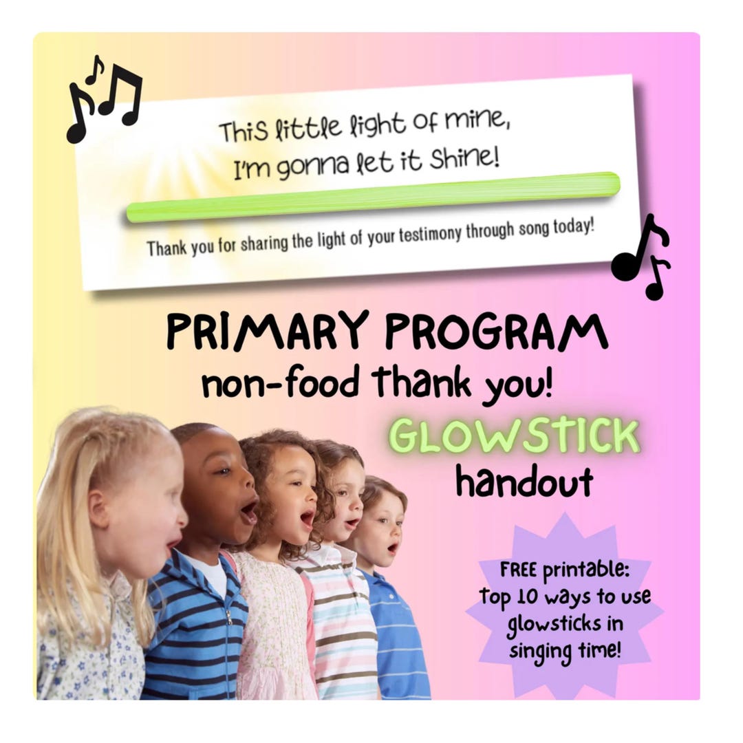 Glowstick Handout: This Little Light of Mine Printable (PDF Download ...