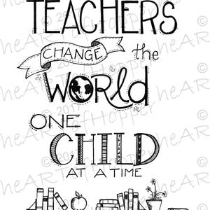 Teachers change the world one child at a time teacher | Etsy