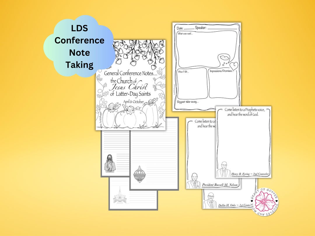 LDS General Conference Note Taking Pages (PDF Download) - Etsy