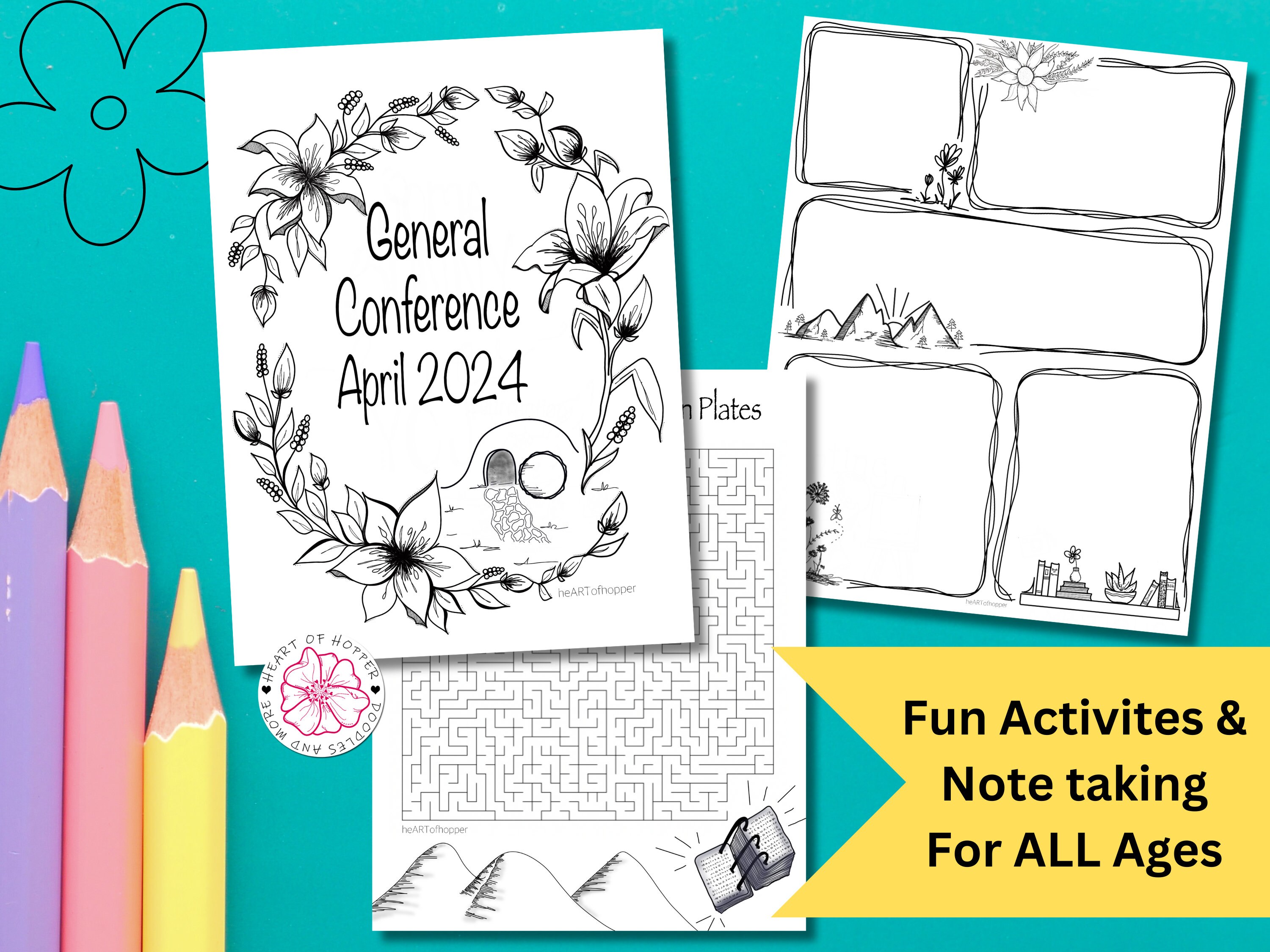 A General Conference Printable Packet All Ages Note Taking LDS Coloring ...