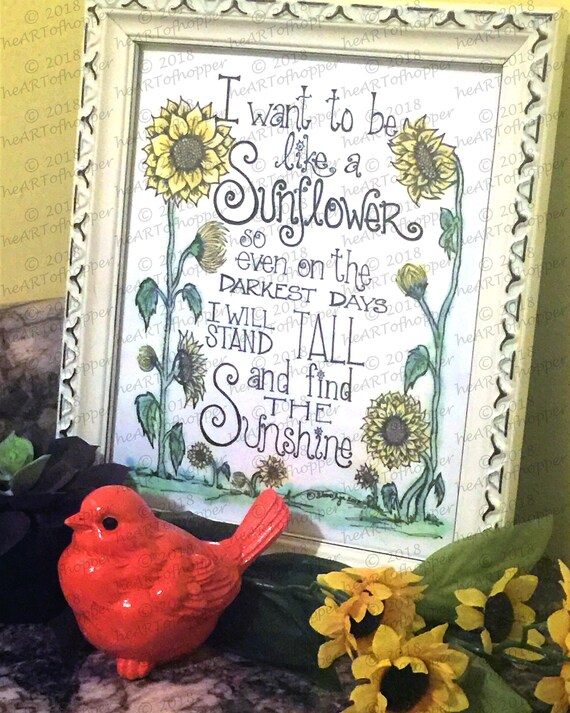 Sunflowers stand tall to find the sunshine | Etsy