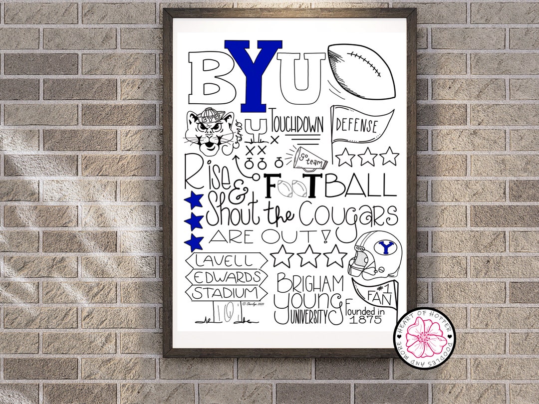 BYU Digital Print Football Brigham Young University - Etsy