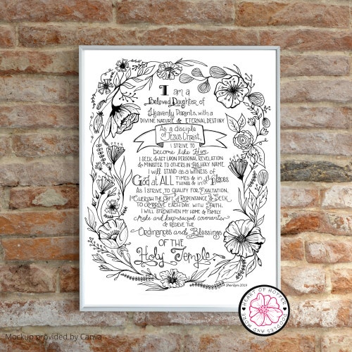 YW Theme Coloring Page LDS New Young Women Printable - Etsy UK