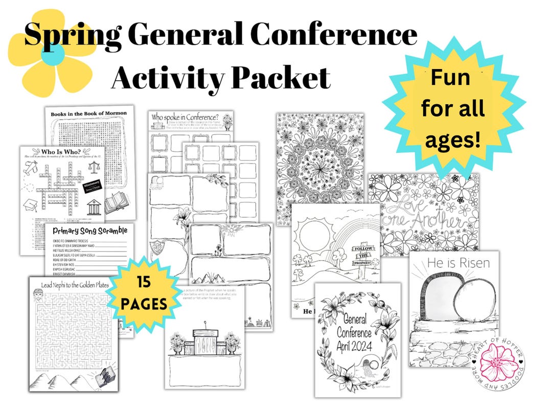A General Conference Printable Packet All Ages Note Taking LDS Coloring ...