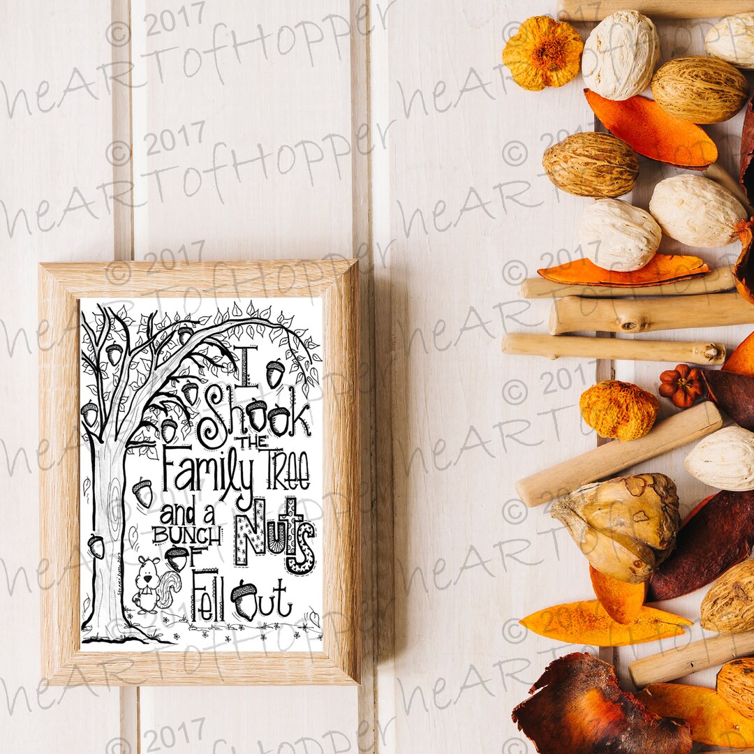 Family Tree Nuts Coloring Page | Funny Reunion T-shirt (digital ...