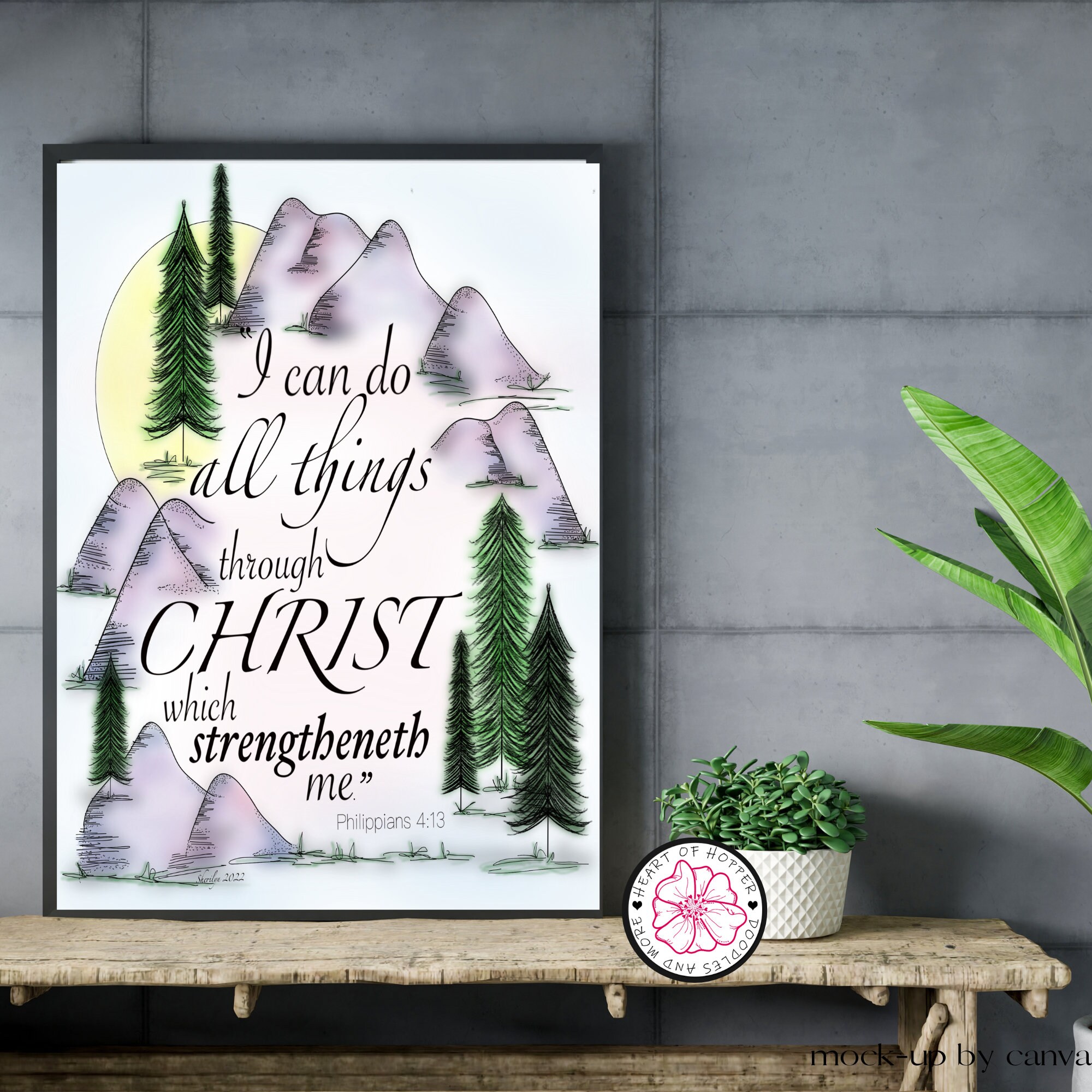 Bible Verse | I Can Do All Things Through Christ | Philippians 4:13 - Etsy