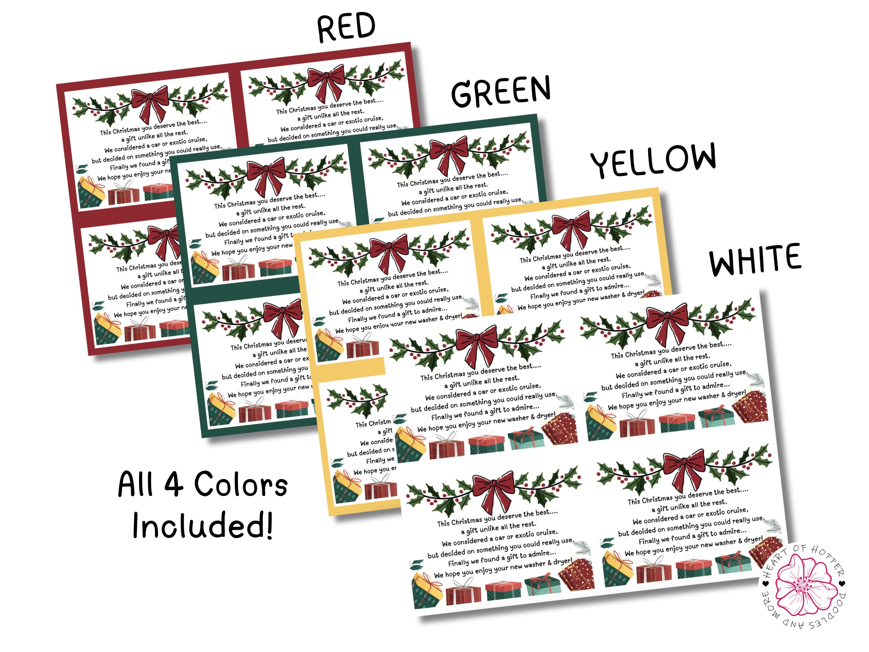 Christmas Dishcloth & Towel Gift Tag | Printable Tag (PDF Download) - Etsy