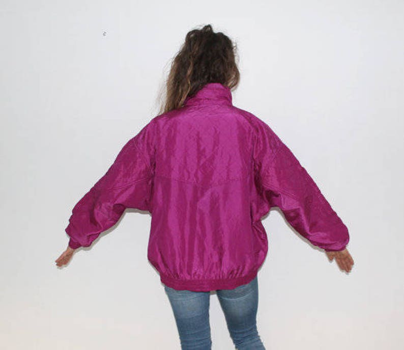 TRIUMPH Neon Windbreaker Bomber Workout Purple Jacket | Etsy