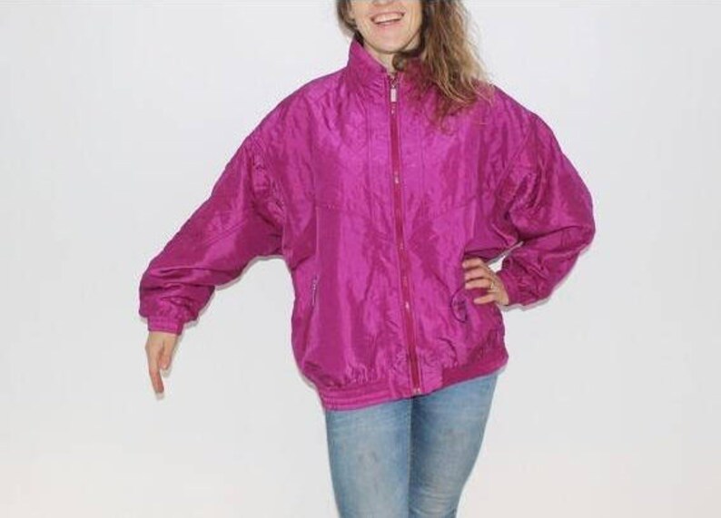 TRIUMPH Neon Windbreaker Bomber Workout Purple Jacket | Etsy