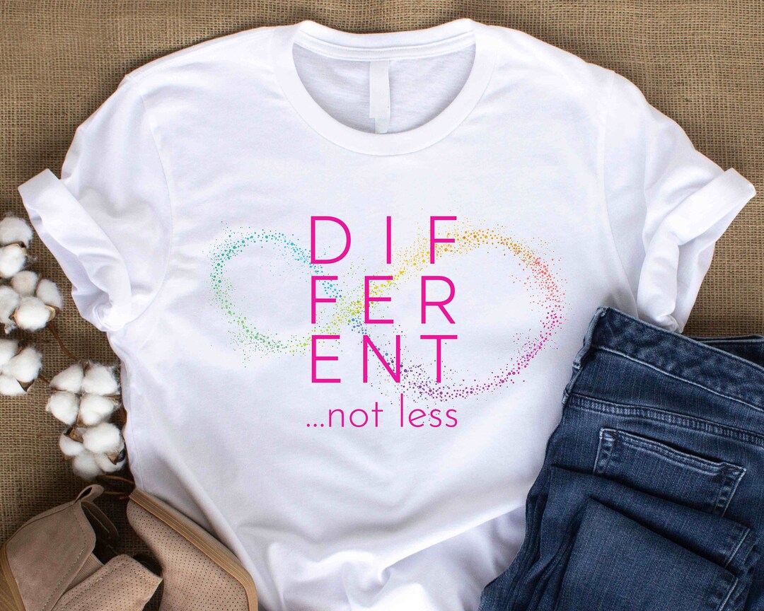 Different Not Less Shirt, Neurodiversity, Autism Awareness Tee Spectrum ...