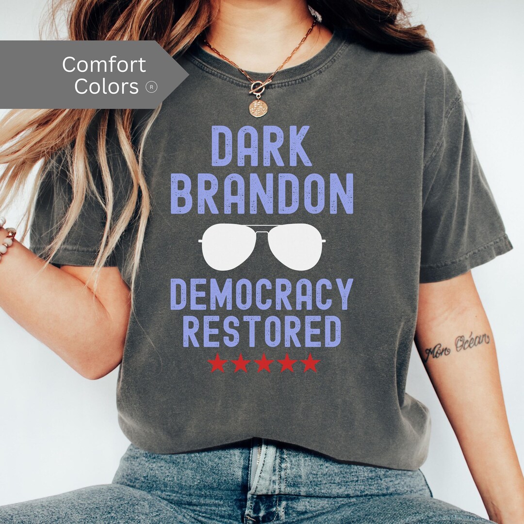 Dark Brandon Shirt, Democracy Restored. Joe Biden, Kamala Harris ...