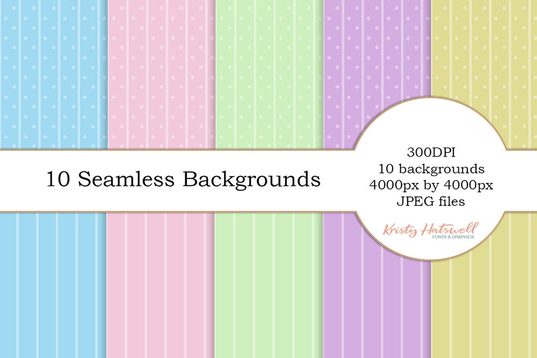 10 Seamless Backgrounds, Digital Paper, Seamless Background, Childrens ...