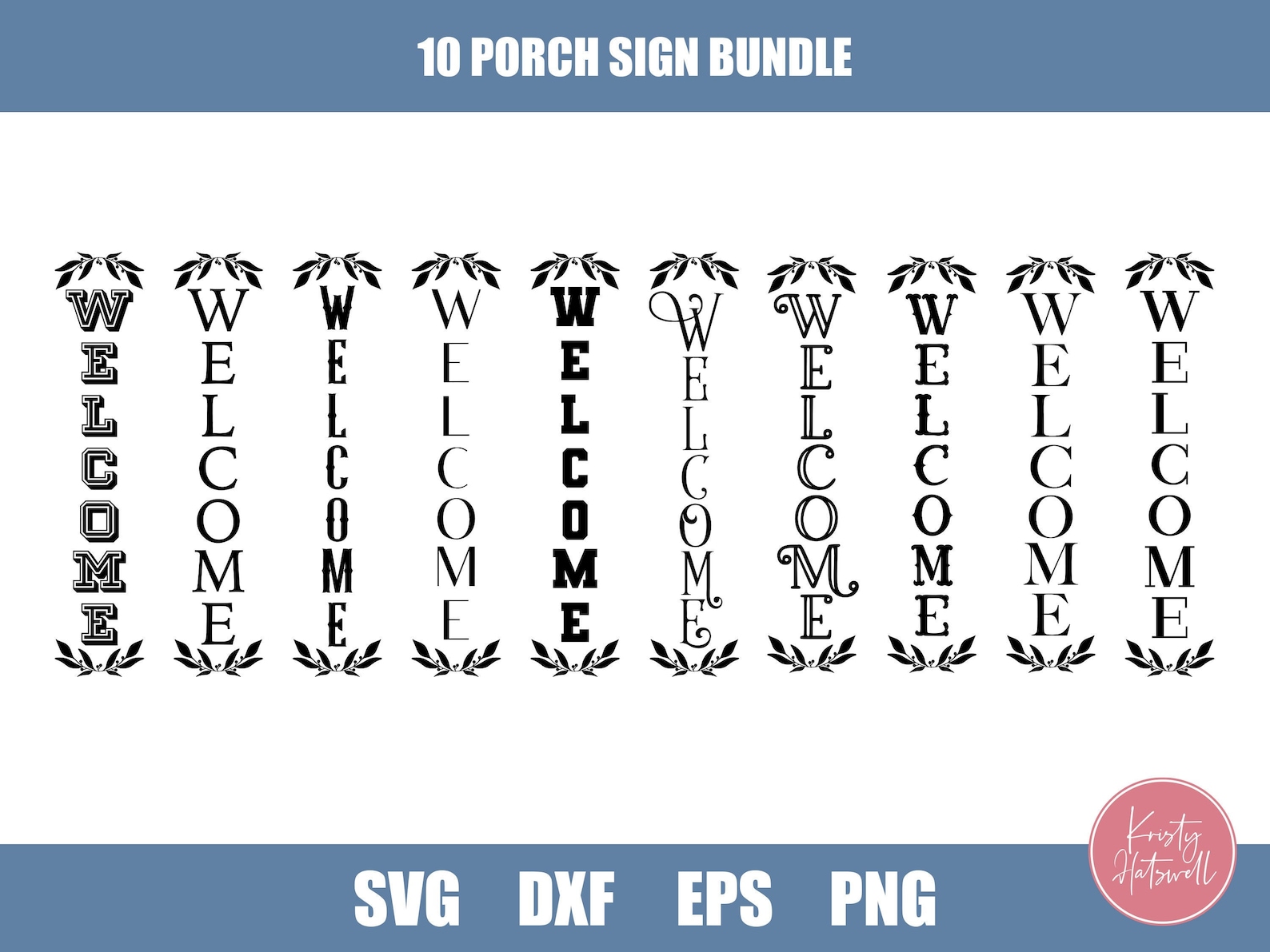 Vertical Welcome Signs SVG Bundle, Welcome Sign Bundle, Welcome Svg ...