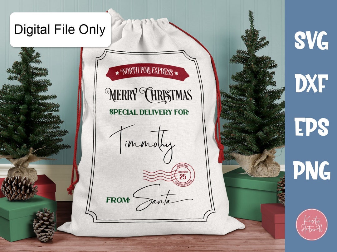 Santa Sack SVG Cutting File - Etsy