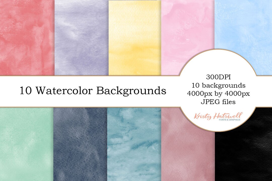 10 Watercolor Backgrounds Commercial Use Digital Paper - Etsy