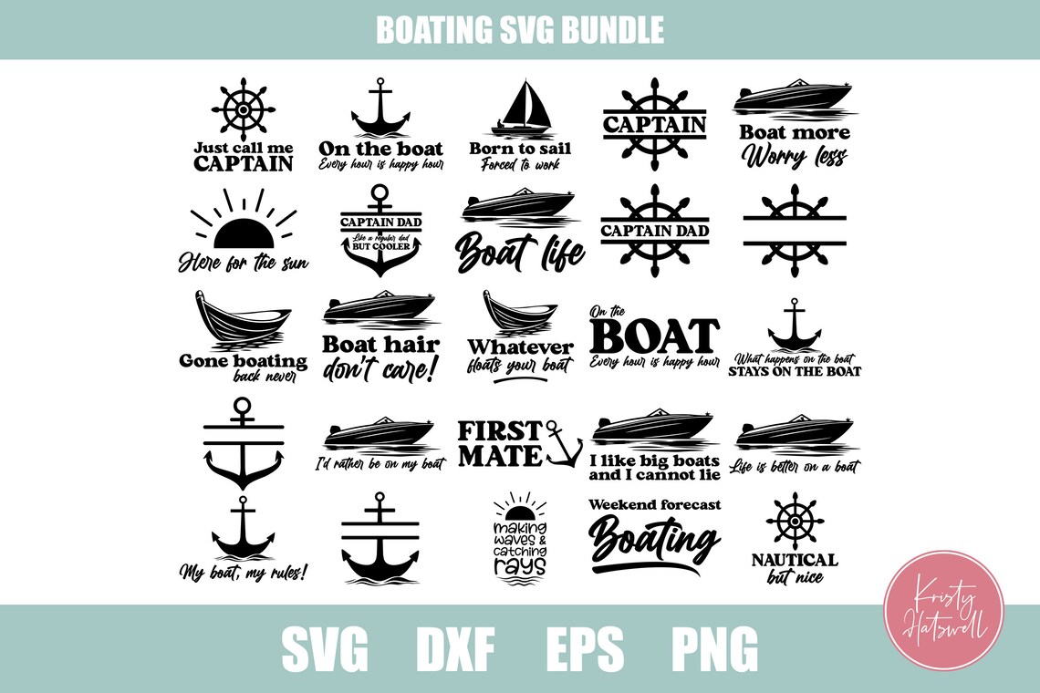 Boating SVG Bundle, Boat Life SVG, Boating T-shirt Bundle, Boat Sign ...