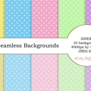 10 Seamless Star Backgrounds, Digital Paper, Seamless Background ...