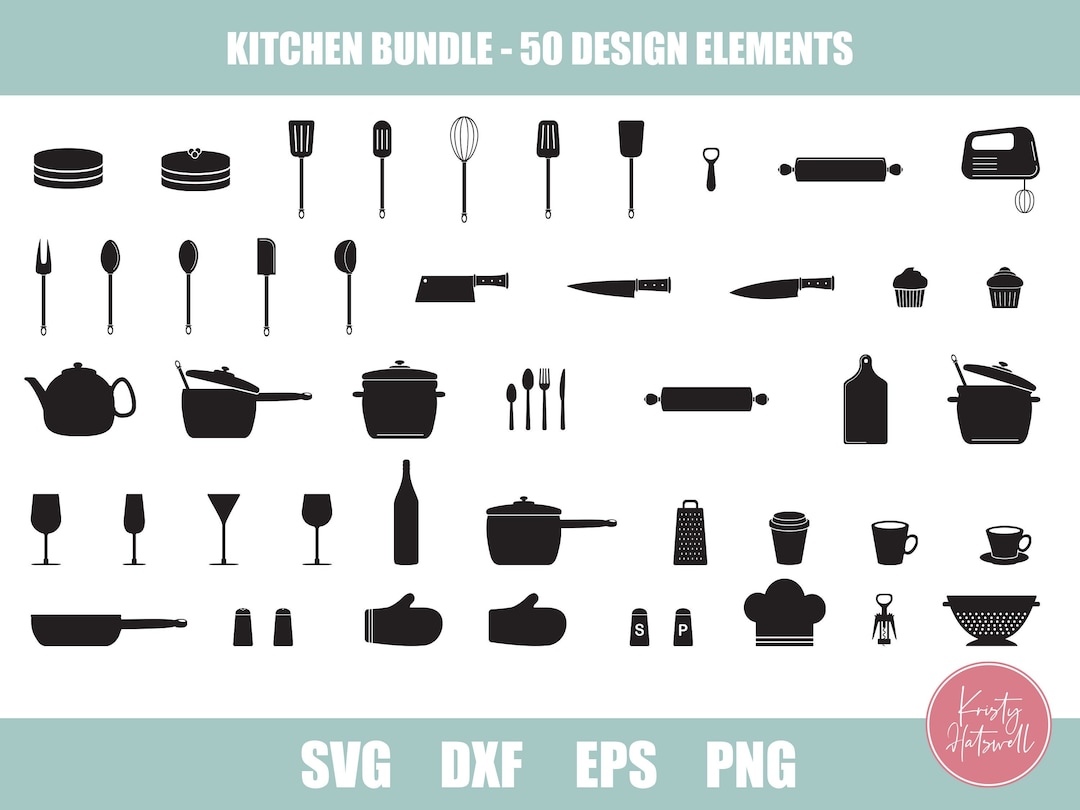 Kitchen Elements SVG Bundle, Kitchen SVG Bundle, Kitchen Svg, Kitchen ...