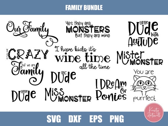 Family SVG Cut File Bundle Svg Bundle Kids Svg Bundle | Etsy