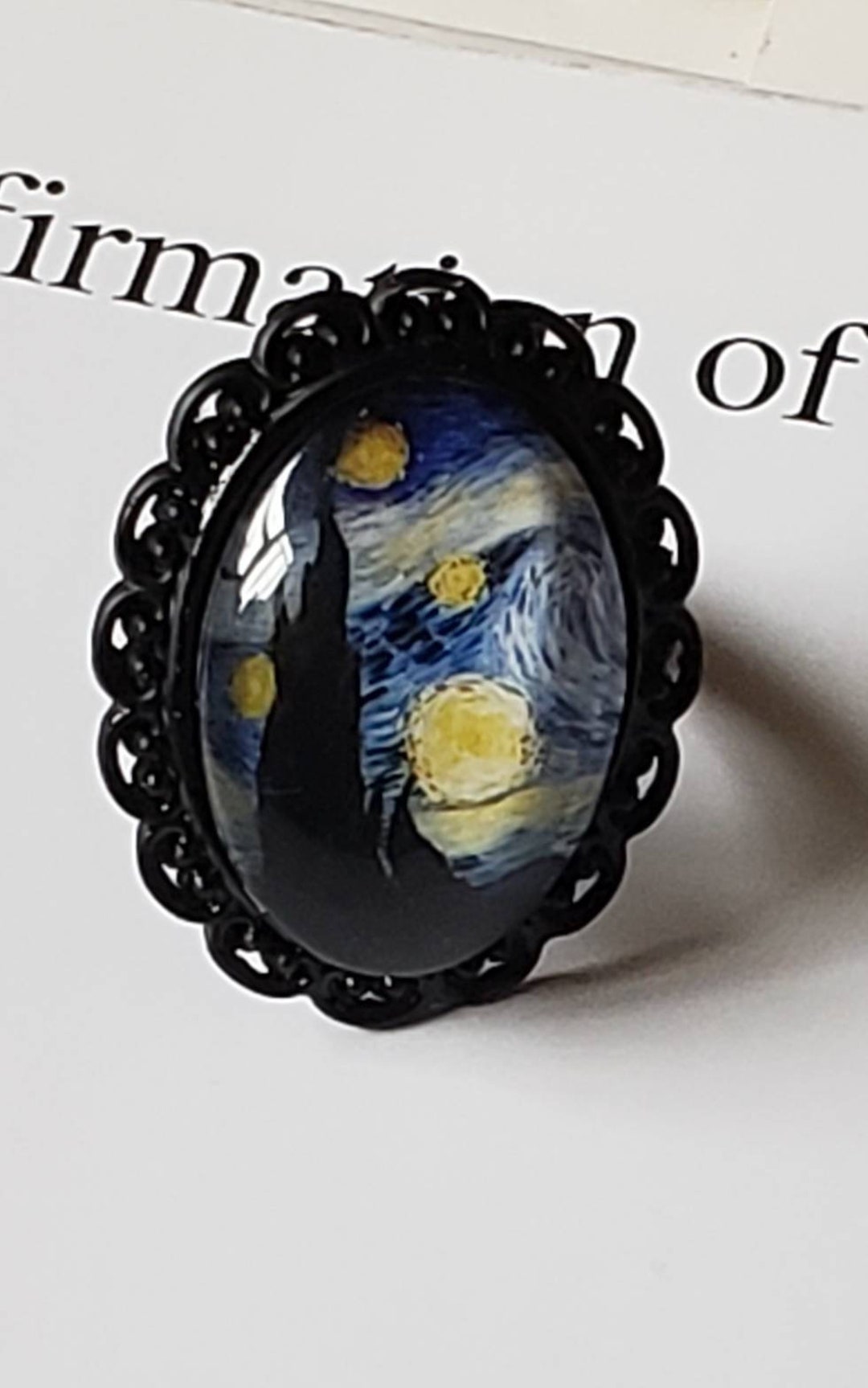 Vincent Van Gogh Ring.starry Night Ring. Victorian Statement Ring. Van ...