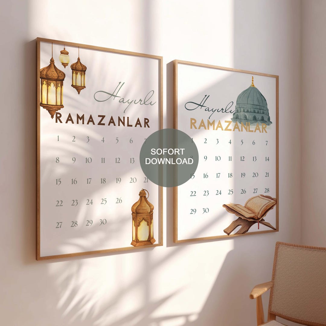 Ramadan Fasting Calendar, Eid Decor, Muslim Wall Art, Ramadan Poster ...