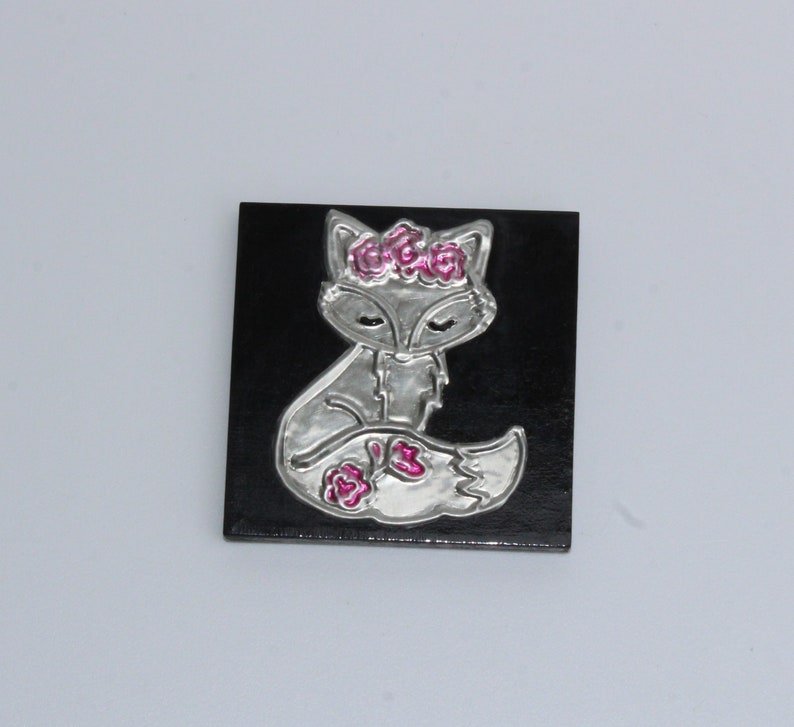 Embossed Pewter Fox Fridge Magnet - Etsy