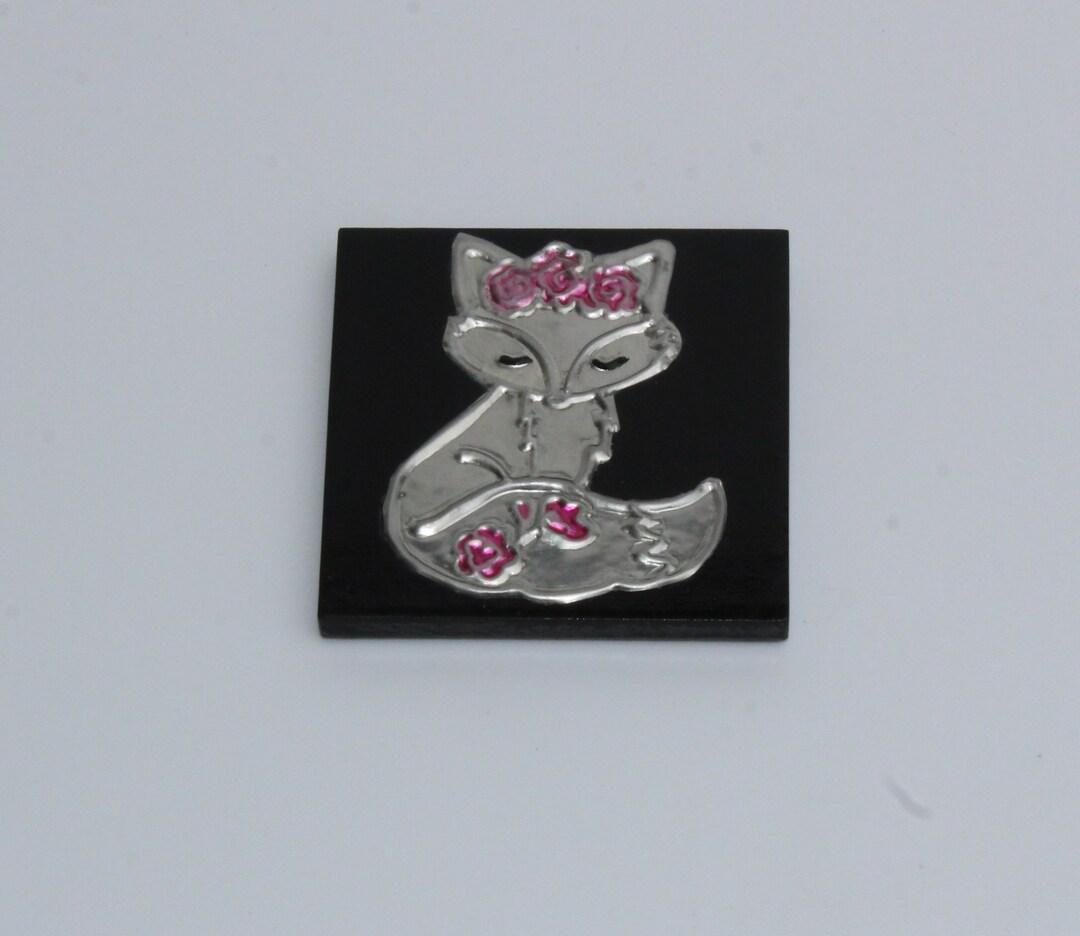 Embossed Pewter Fox Fridge Magnet - Etsy