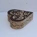 Heart Shaped Trinket Box With a Pyrography Flower Pattern. - Etsy UK