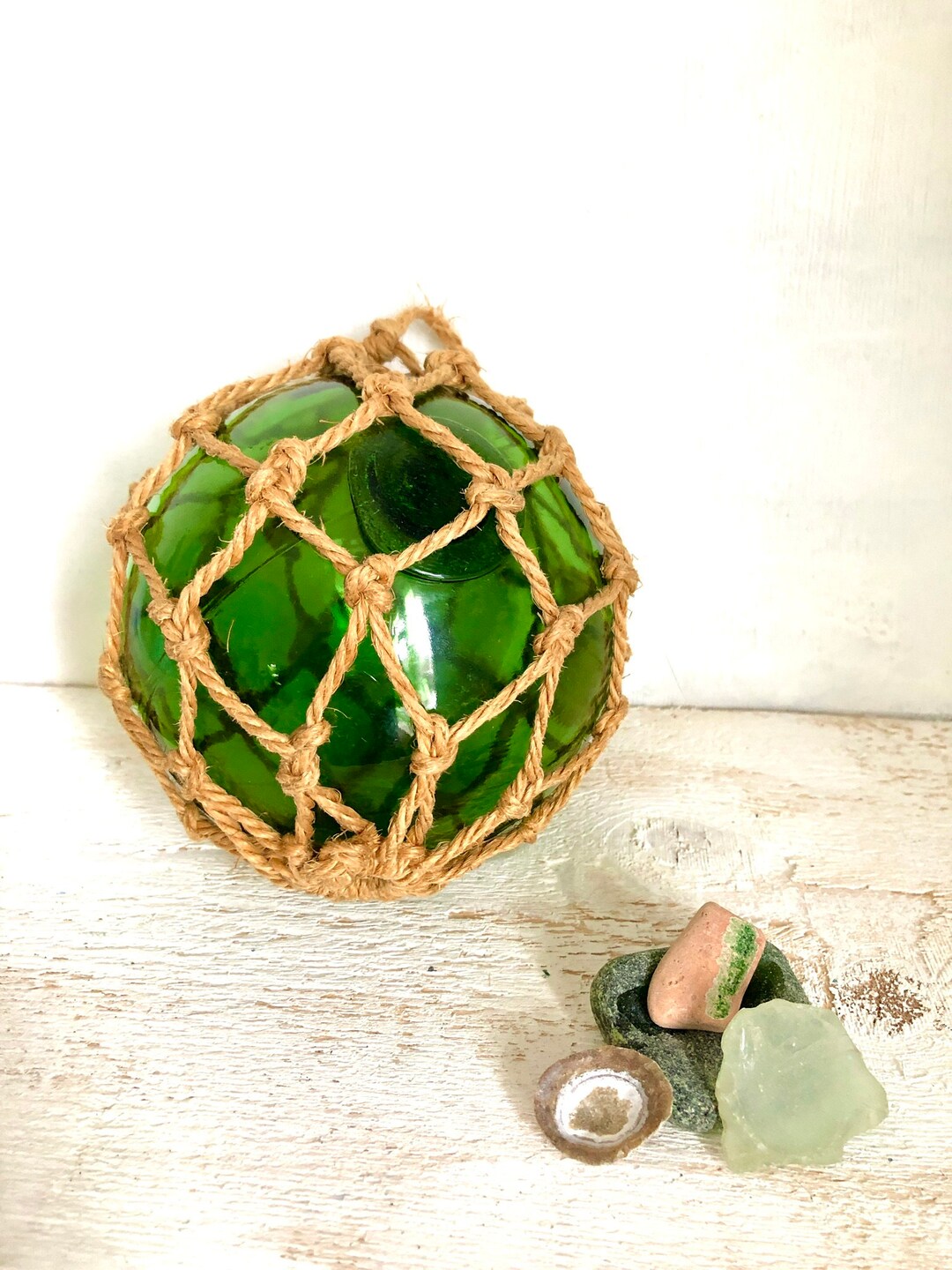 Glass Sea Float, Vintage Green Glass Float, Coastal Decor, Patio Decor ...