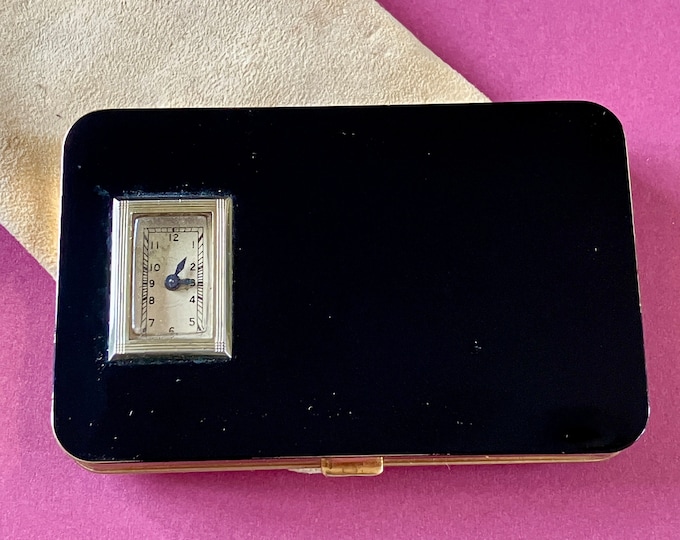 Vintage Compact Watch Case, Mid Century 1940's 1950's Art Deco Vanity ...