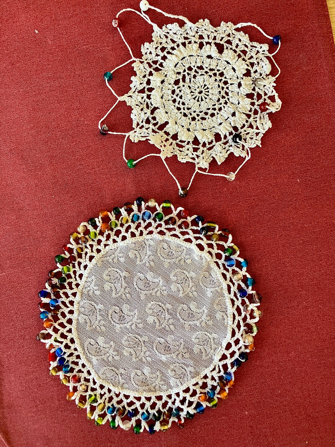 Food Cover, Vintage Food Covers X 2, Beaded Bug Cover, Beaded Milk Jug ...