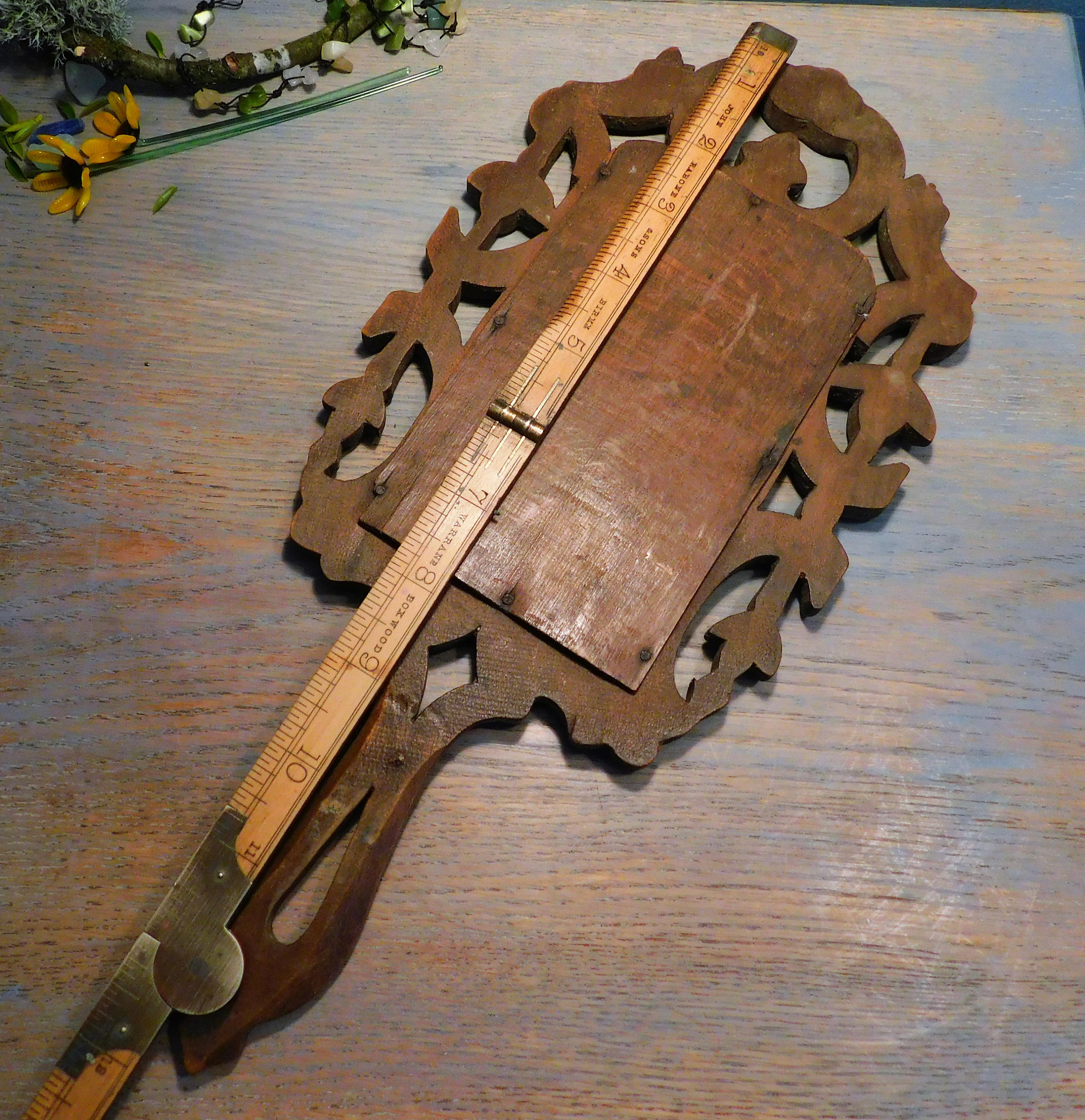 Antique Hand Mirror Wooden Hand Held Mirror Carved Wooden | Etsy