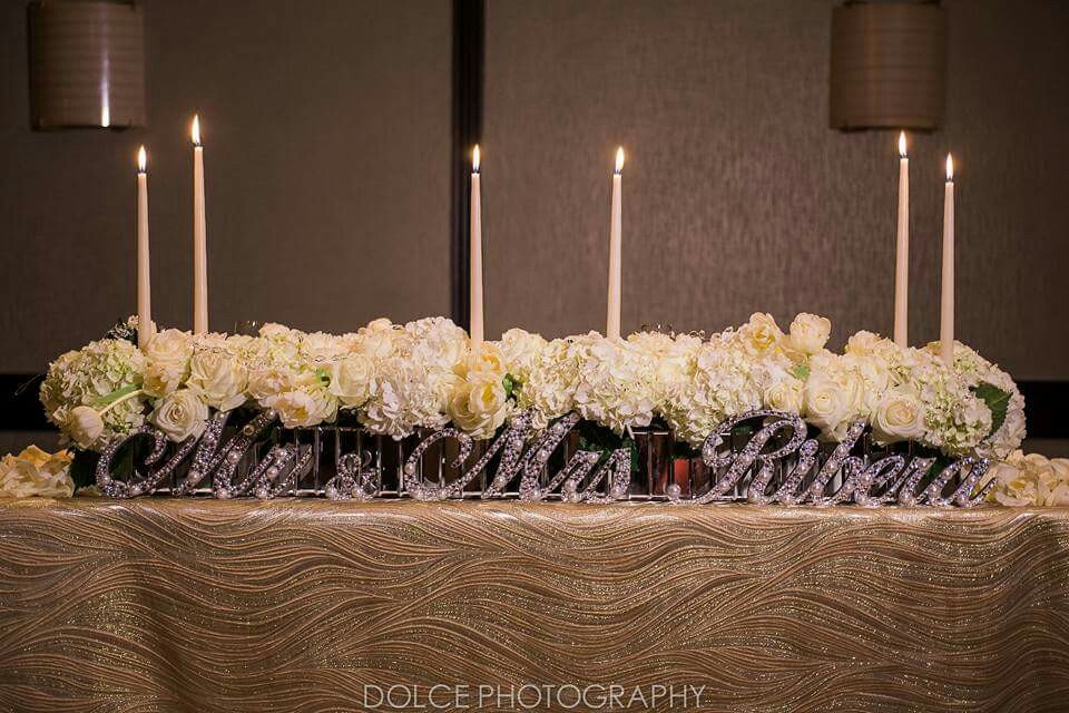 Pearl Mr & Mrs Sweetheart Table Sign, Wedding Sweetheart Table Decor ...