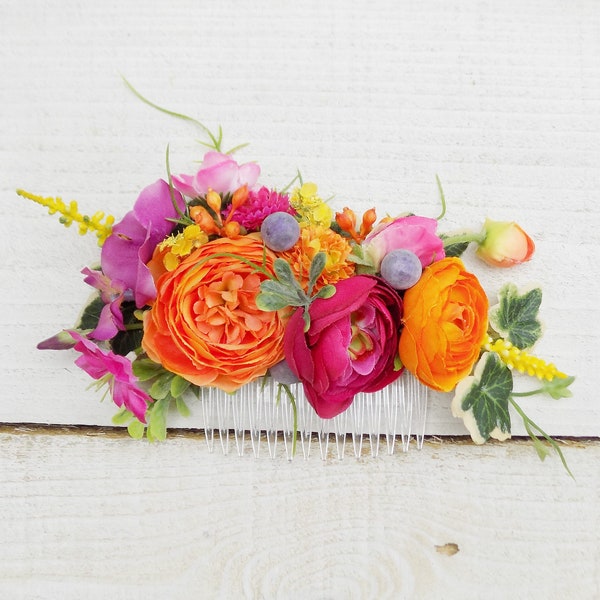 Pink Hair Flower - Etsy