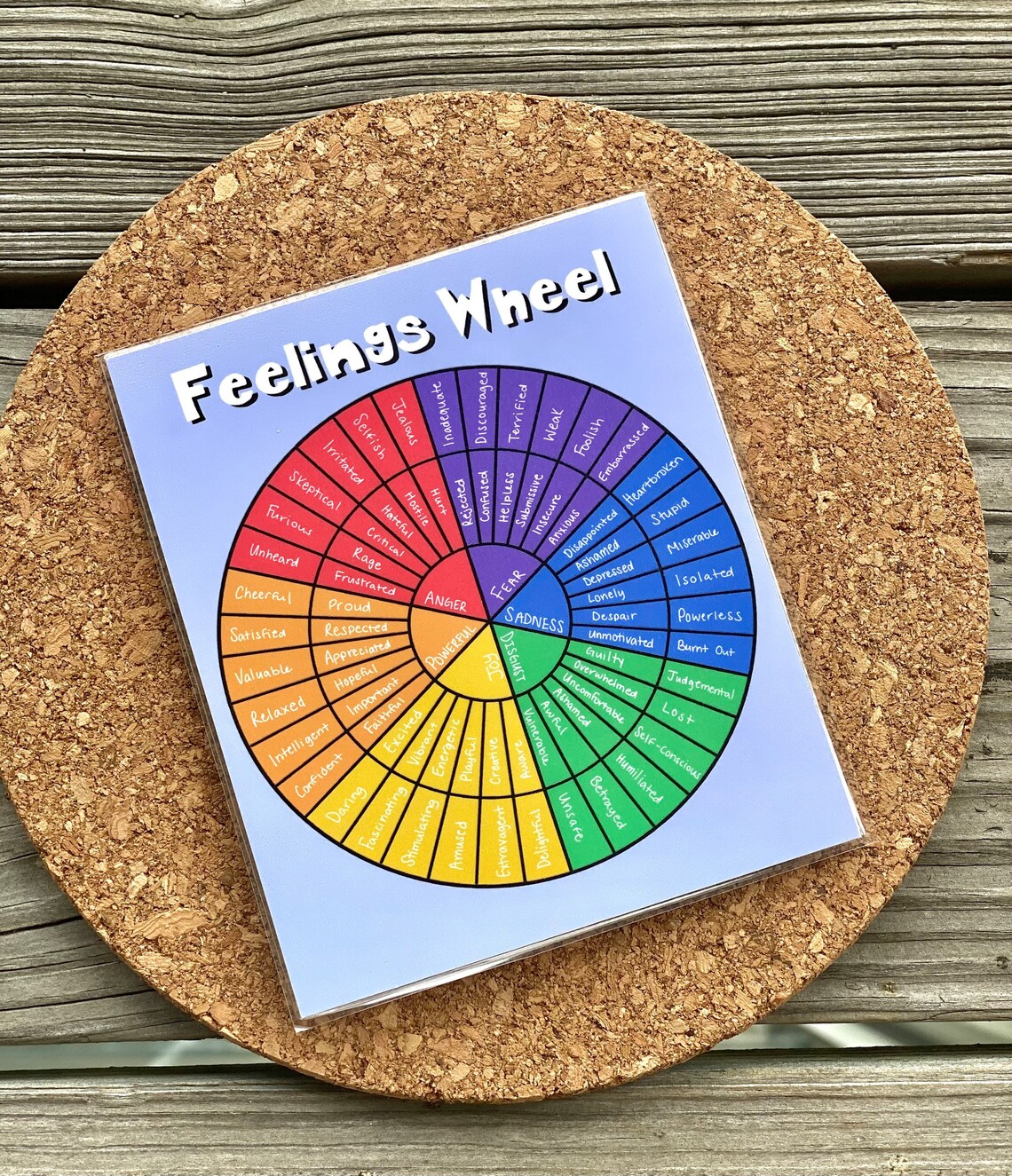 Feelings Wheel Laminated Wheel of Emotions Tool for - Etsy