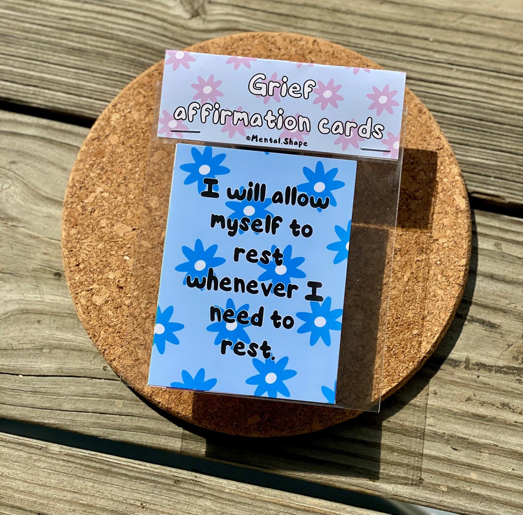 Grief Affirmation Cards Self Care, Mindfulness Cards for Mental Health ...