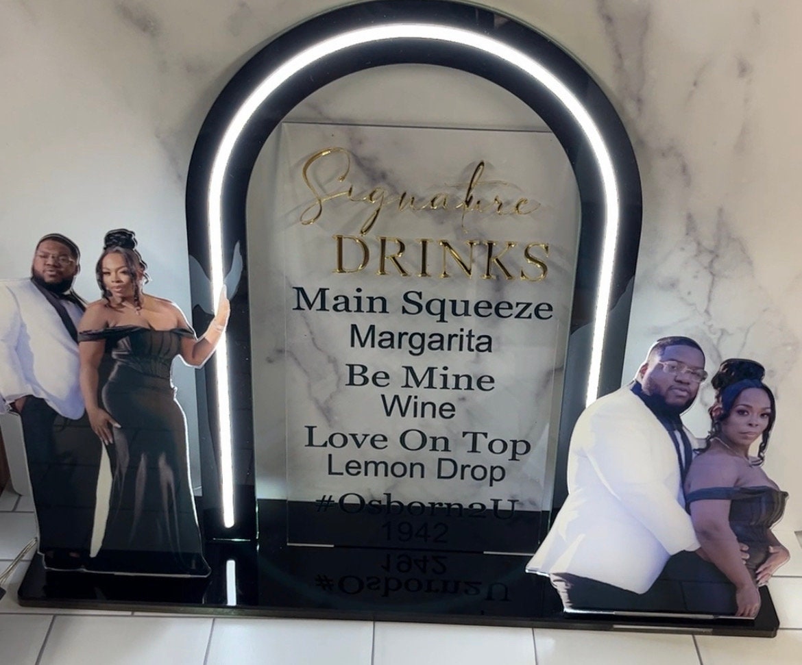 Large Sized Acrylic Bar Menu With Neon Light - Etsy