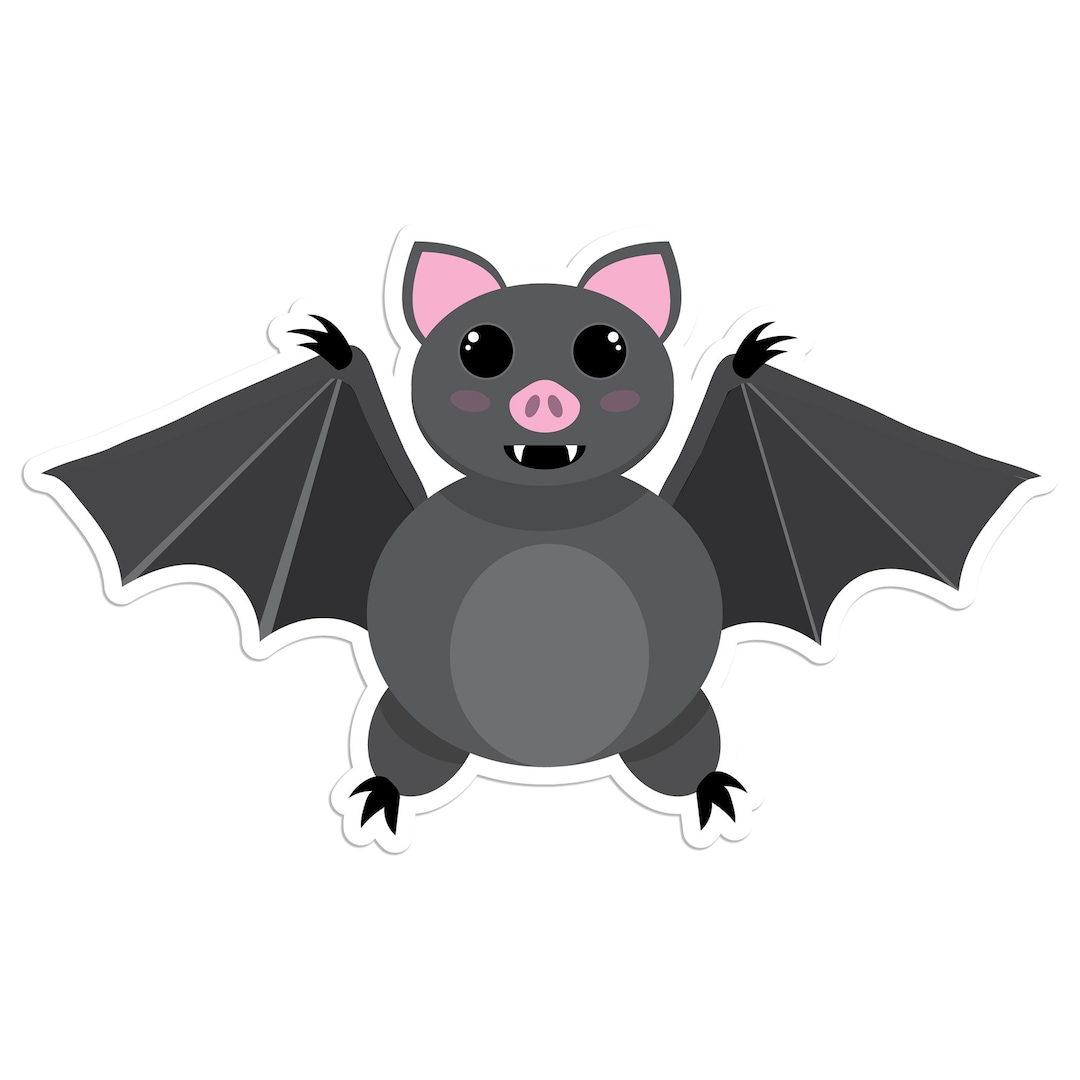 Cute Bats Sticker - Adorable Vinyl Decals for Laptops, Water Bottles ...