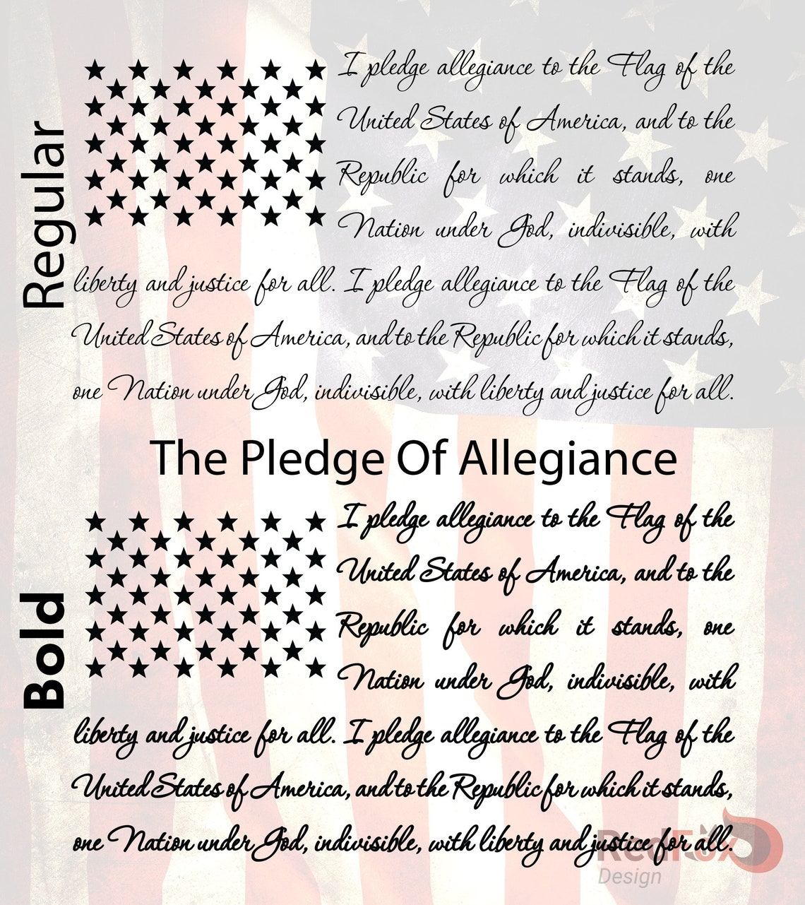 US Flag America Pledge of Allegiance Preamble Constitution | Etsy