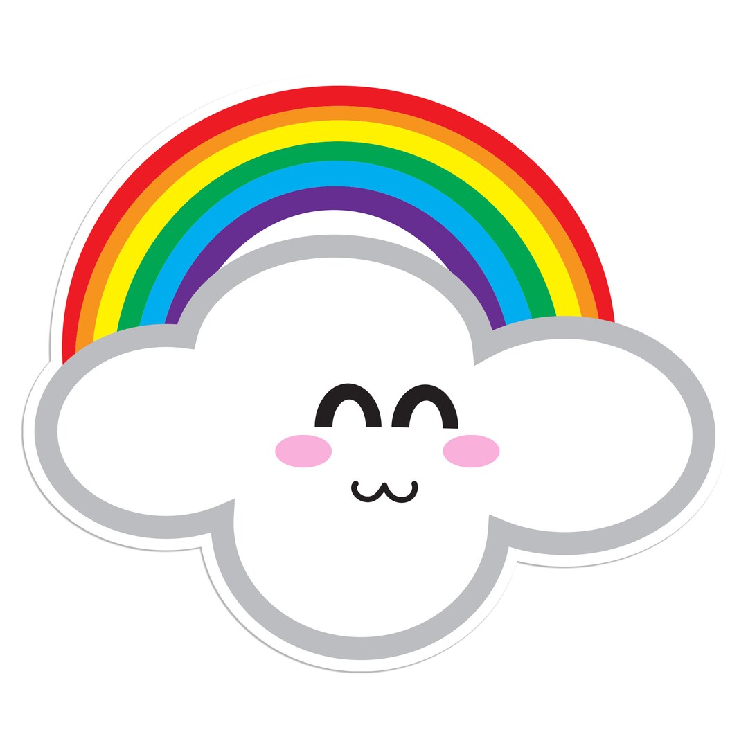 Cloud Sticker - Happy - Cute Vinyl Sticker for Laptops, Stationary ...